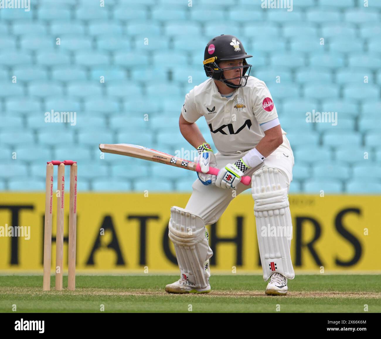 Oval, England. 13 May, 2024. Ollie Pope of Surrey County Cricket Club ...