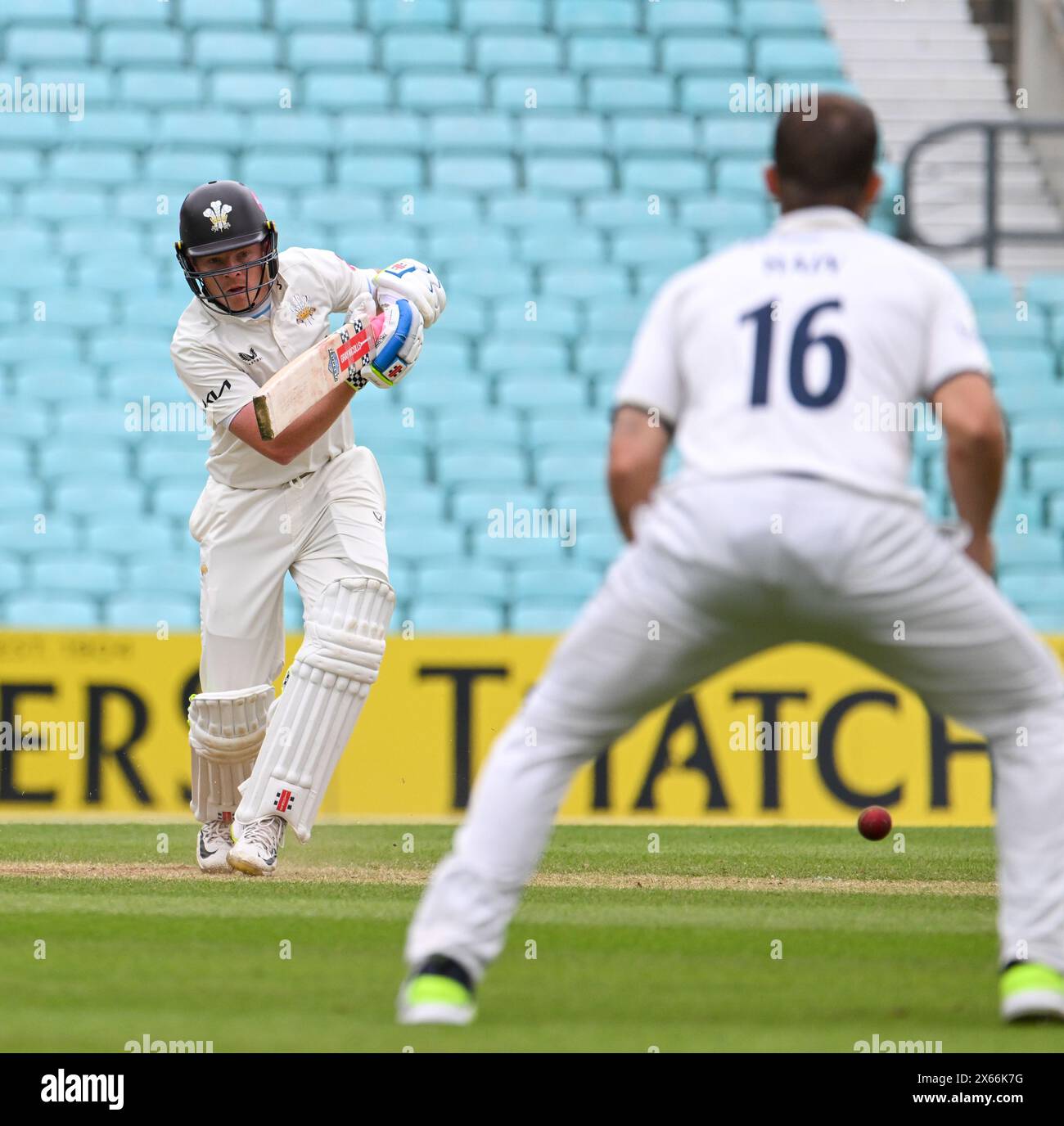 Oval, England. 13 May, 2024. Ollie Pope of Surrey County Cricket Club ...
