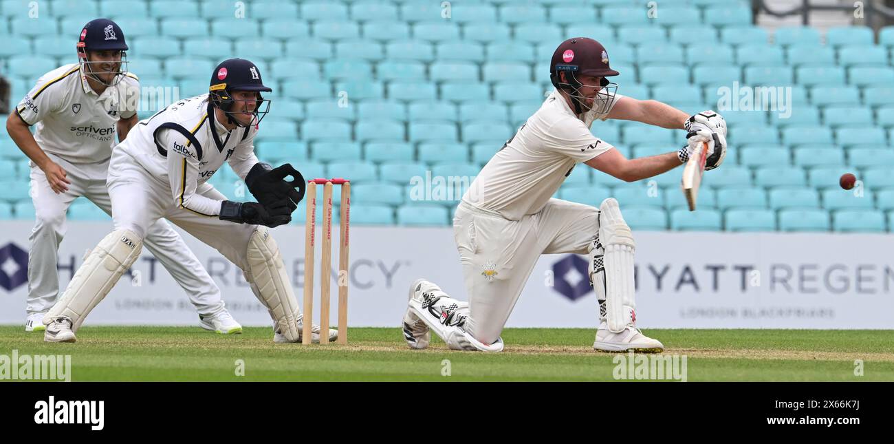 Oval, England. 13 May, 2024. Dom Sibley of Surrey County Cricket Club ...