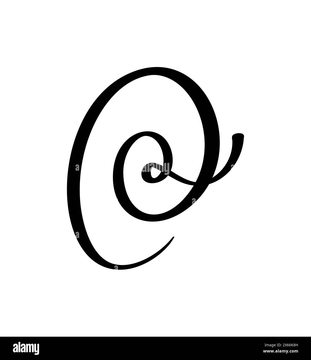 Vector calligraphy hand drawn letter C. Script font logo icon ...