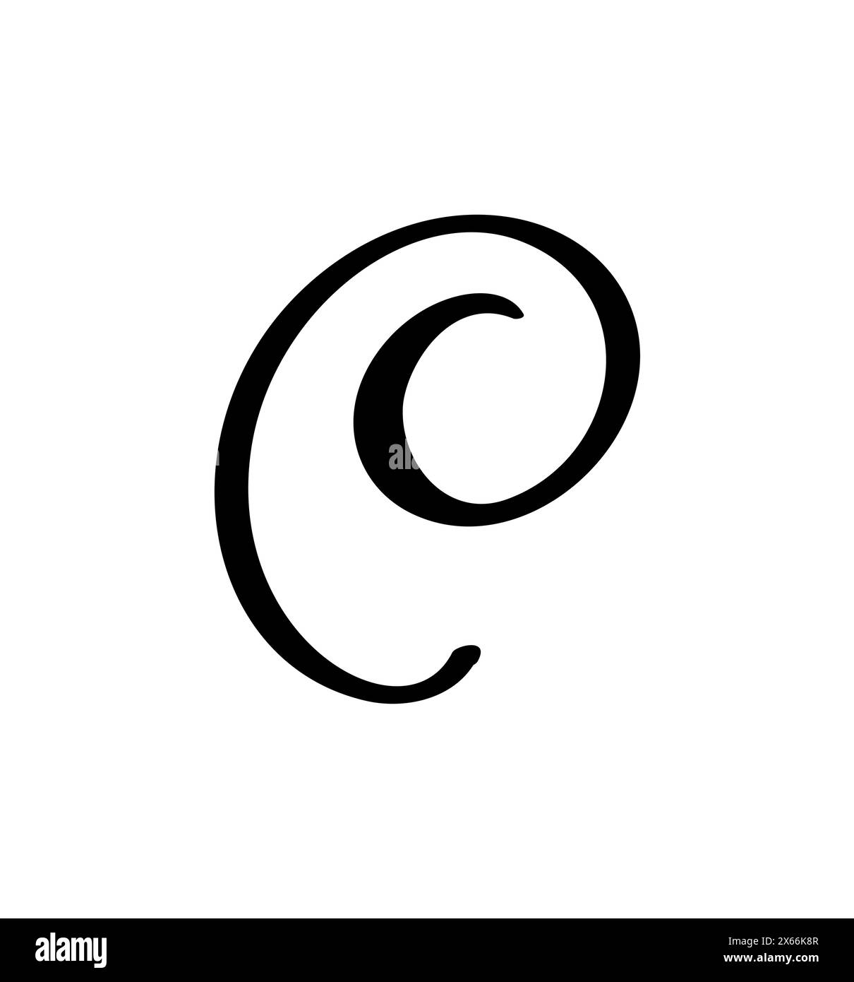 Vector calligraphy hand drawn letter C. Script font logo icon ...