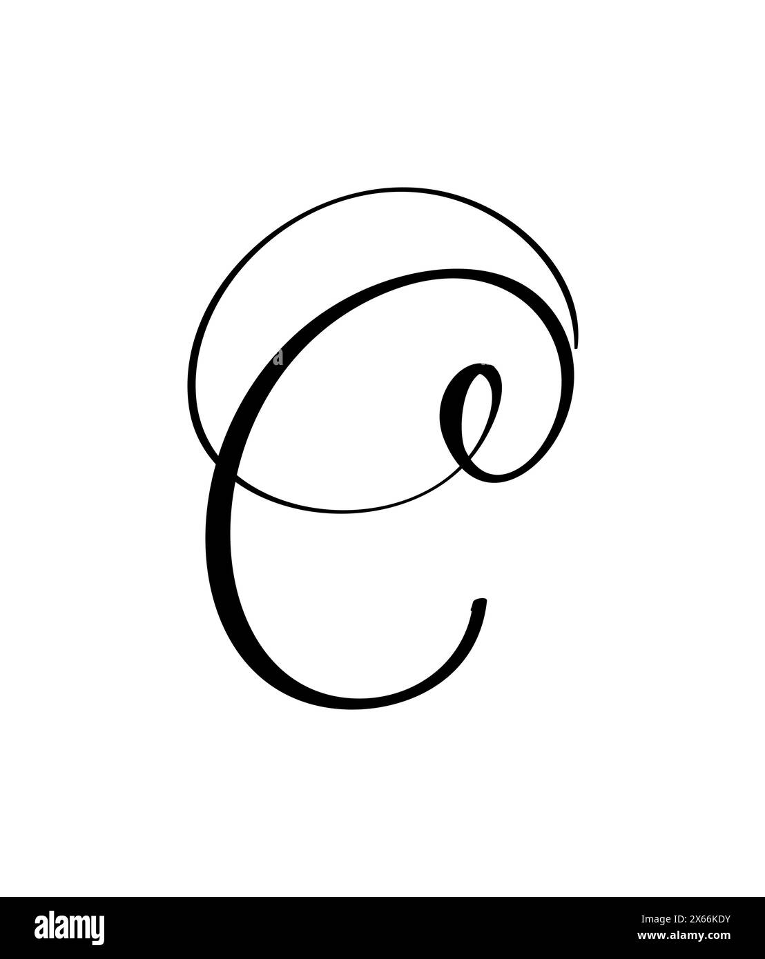 Hand drawn vector calligraphy letter C. Script font logo. Handwritten ...