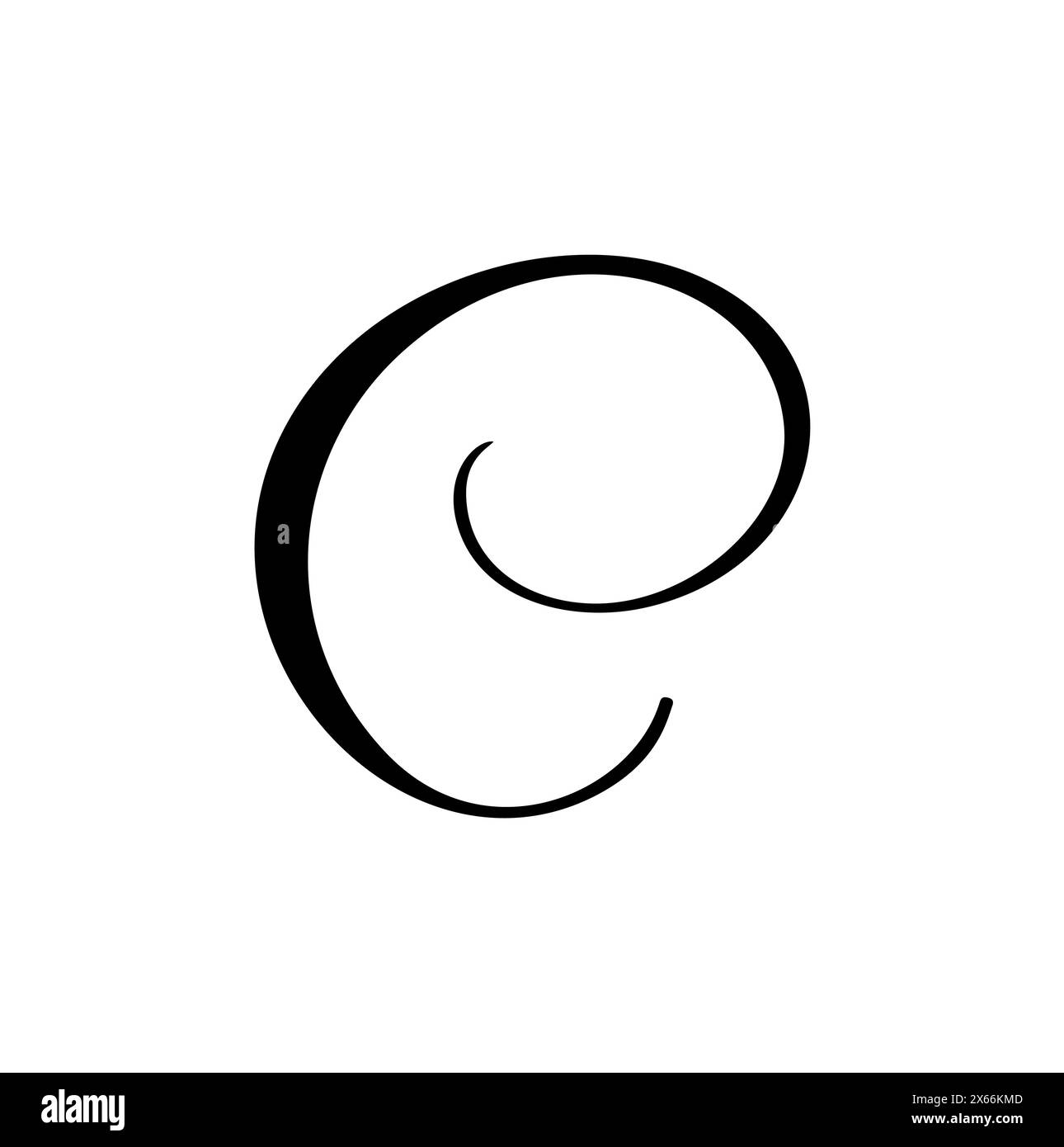 Hand drawn vector calligraphy letter C. Script font logo. Handwritten brush style flourish Stock ...