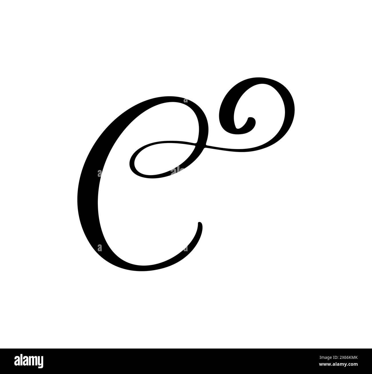 Hand drawn vector calligraphy letter C. Script font logo. Handwritten brush style flourish Stock ...