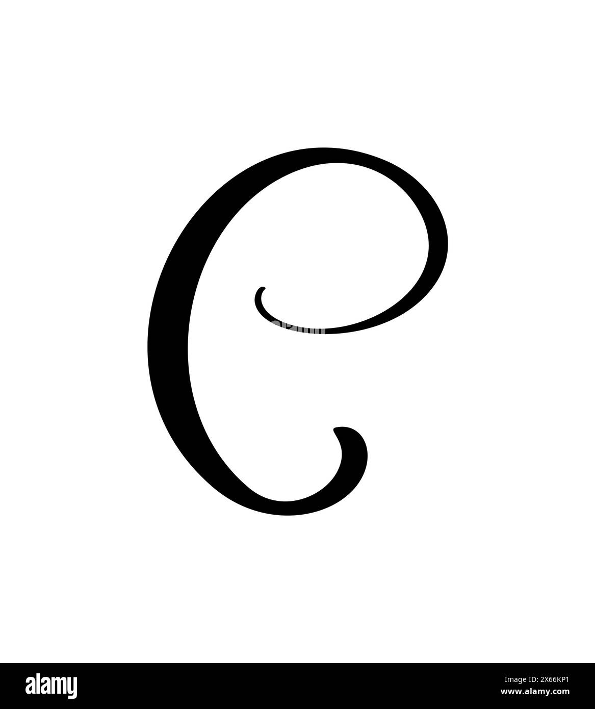 Vector calligraphy hand drawn letter C logo. Script font. Handwritten ...