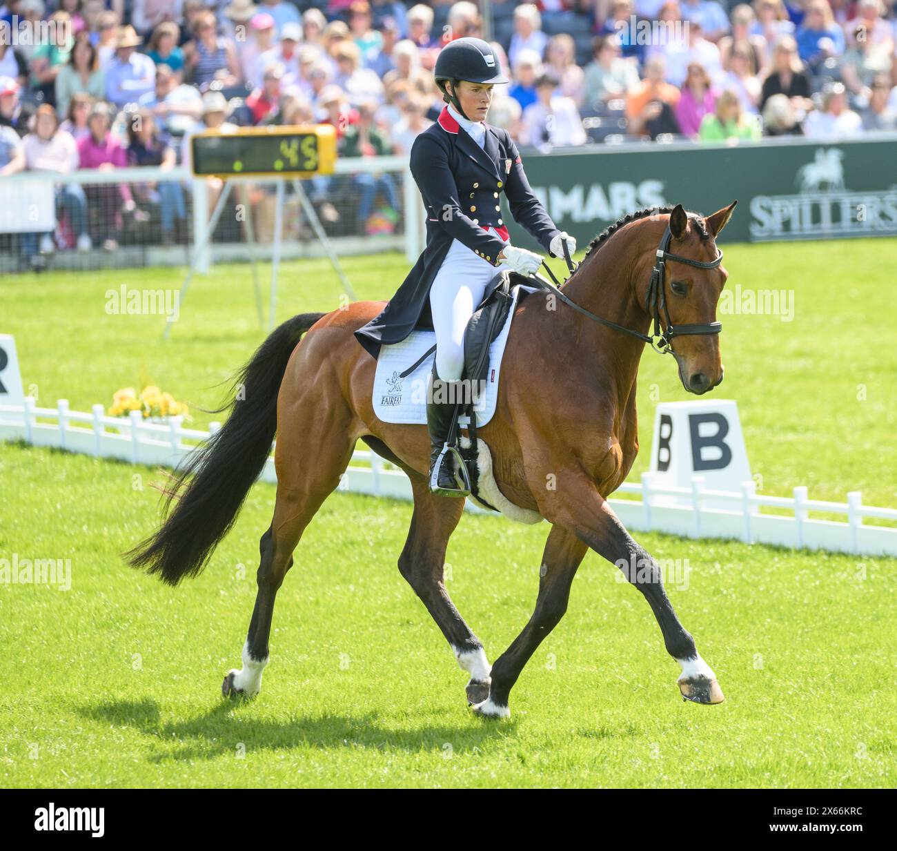 Bubby Upton and COLA during the Dressage phase, Badminton Horse Trials ...
