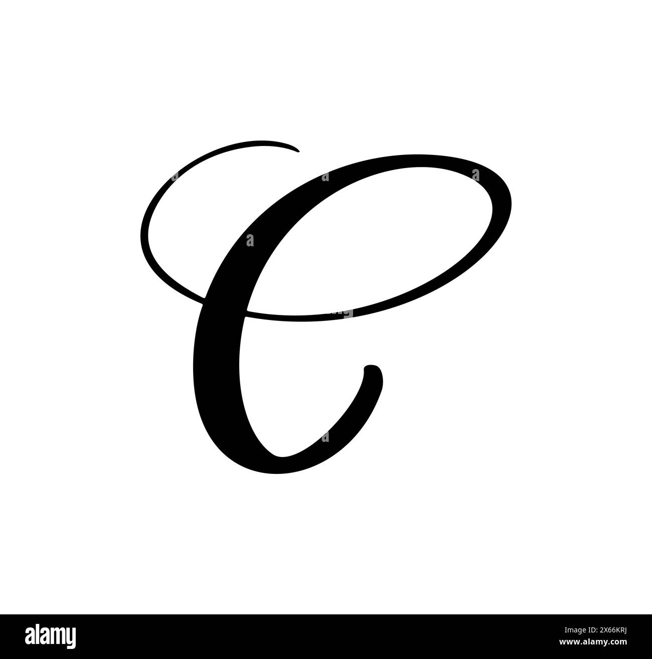 Vector calligraphy hand drawn letter C logo. Script font. Handwritten ...