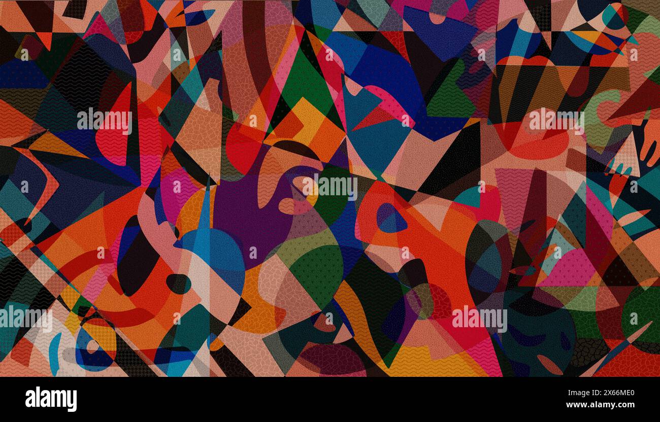 Abstract Compostion paper-cutting art style - Carnival Stock Photo - Alamy