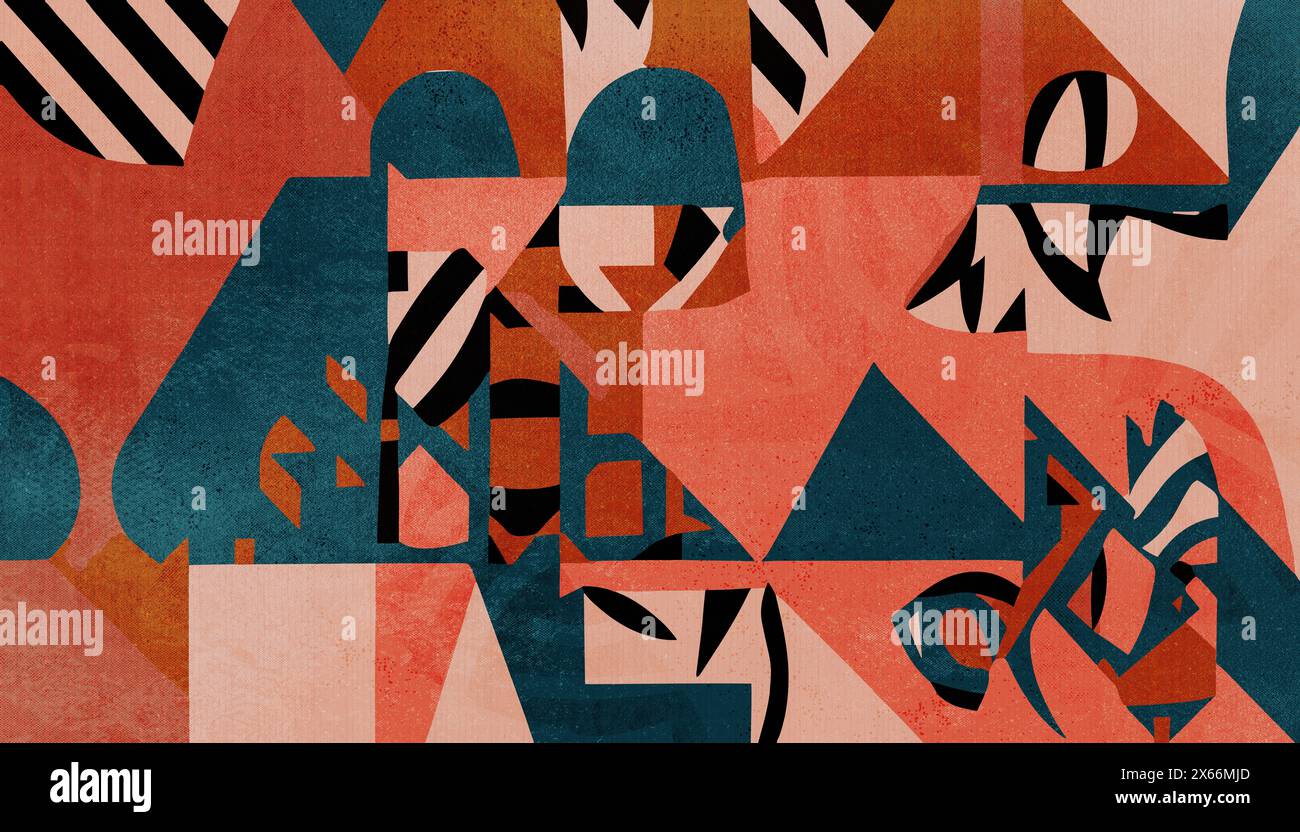 Abstract Compostion paper-cutting art style - Dinner Stock Photo - Alamy