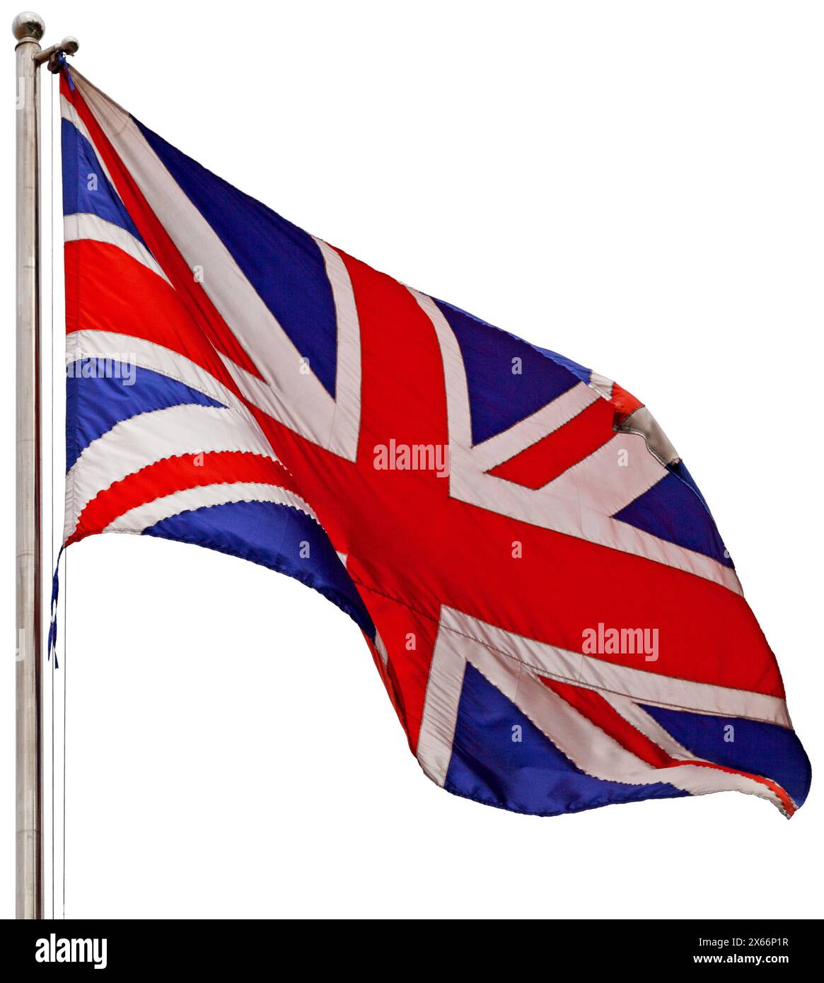 Cut out British flag waving in mid air Stock Photo - Alamy