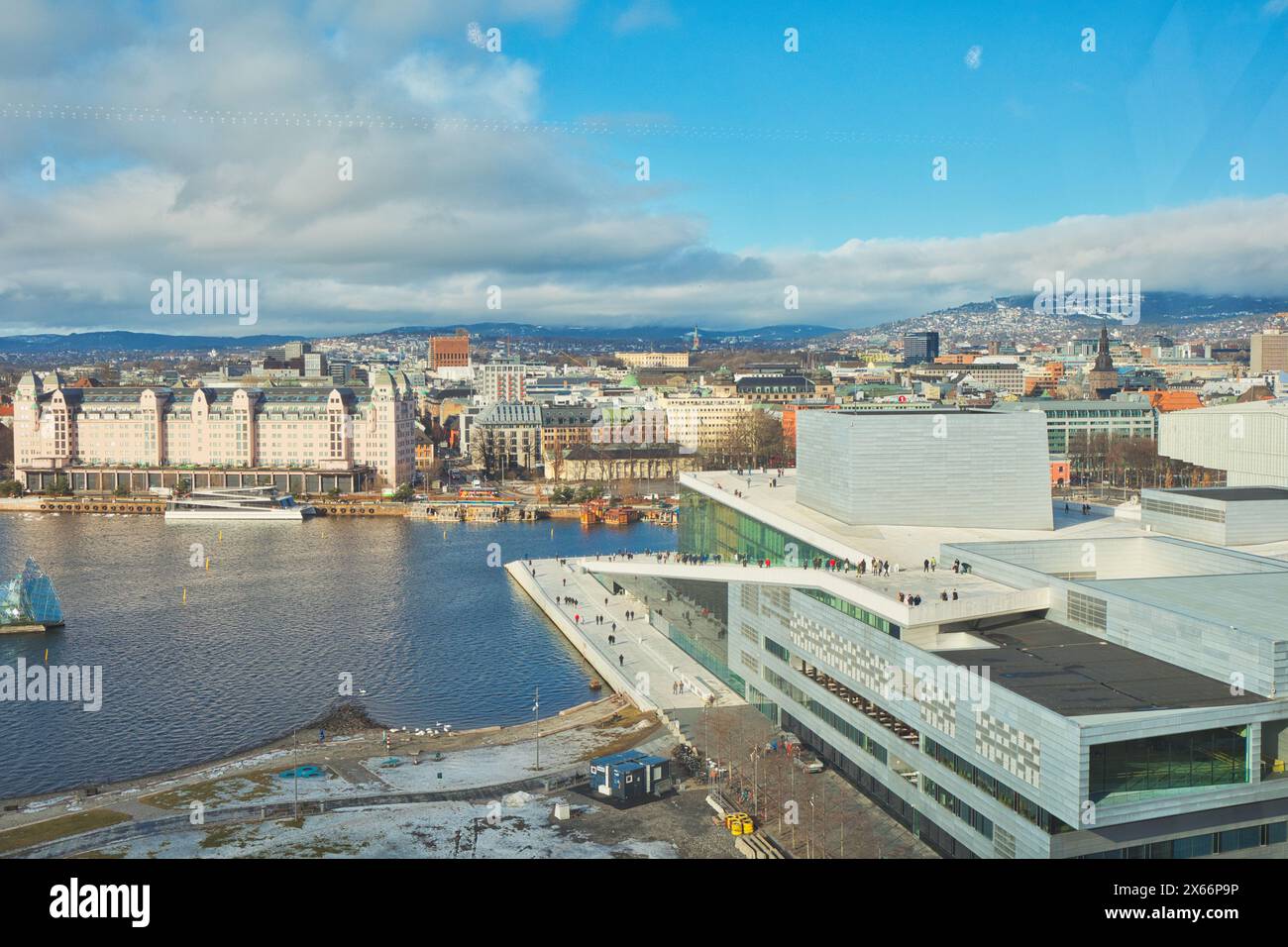 Panorama of Oslo from the Munch Museum with the 21st century Oslo Opera ...