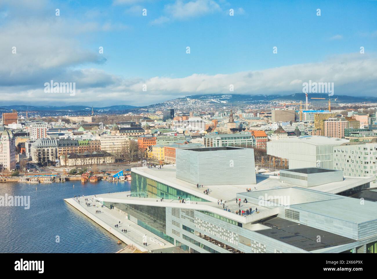 Panorama of Oslo from the Munch Museum with the 21st century Oslo Opera ...