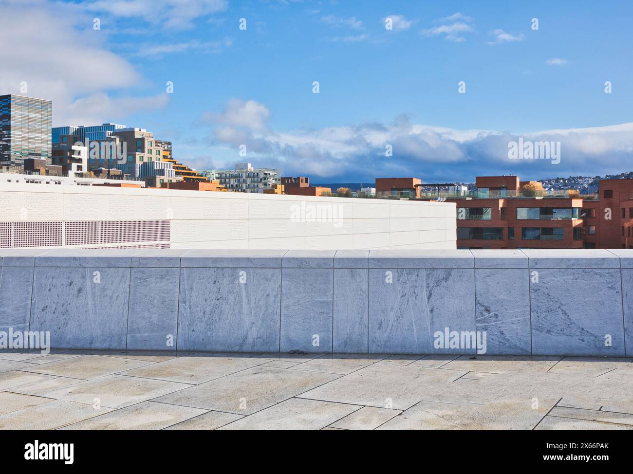 Oslo architecture seen from the roof of Oslo Opera House (Operahuset ...