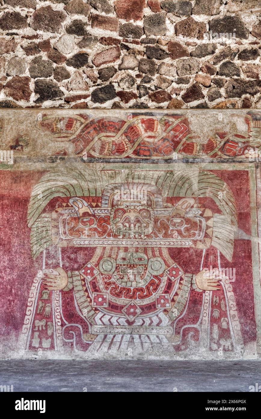 Wall Mural of the Jade Goddess (or Thaloc), Palace of Tetitla ...