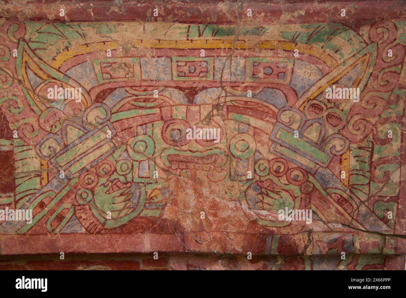 Wall Mural of the Red Tlaloc (Water God), Palace of Tepantitla ...