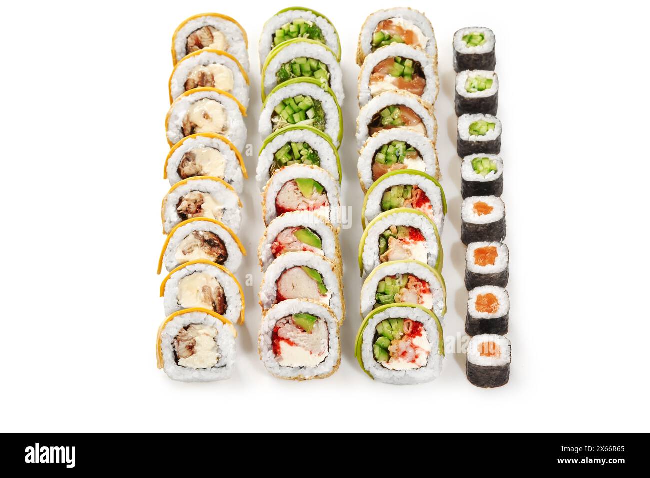 Delicious set for Japanese style friendly dinner on white Stock Photo ...