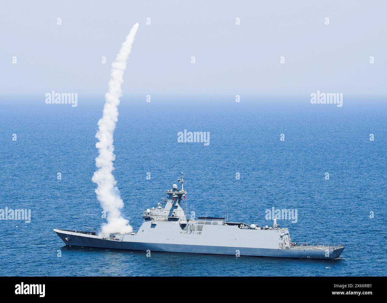 East Sea, South Korea. 13th May, 2024. ROK Navy takes part in a guided ...