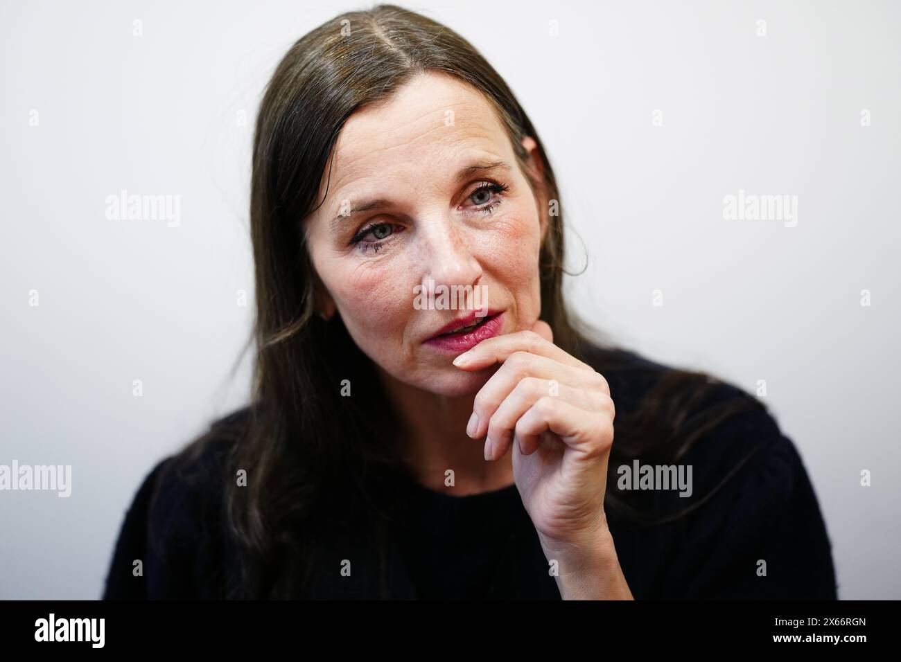 German actress and singer Meret Becker during interview with Austria ...