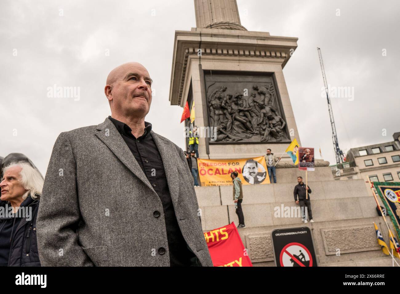 Mick Lynch at the May Day rally Trafalgar Square London 1st May 2024, march from Clerkenwell to ...