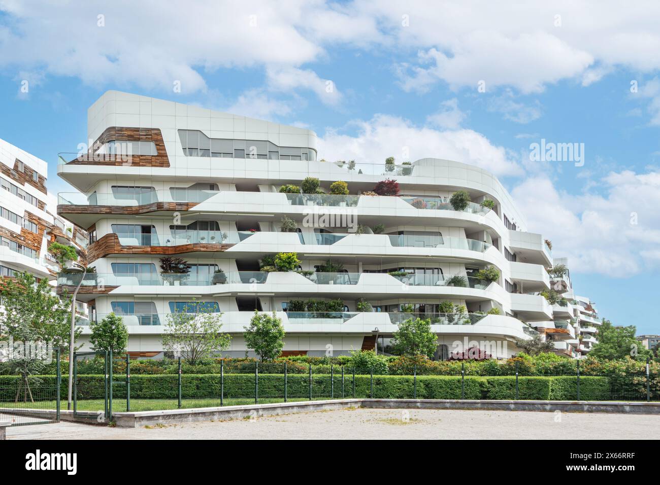 Exclusive elegant residential building apartments. Citylife buildings ...