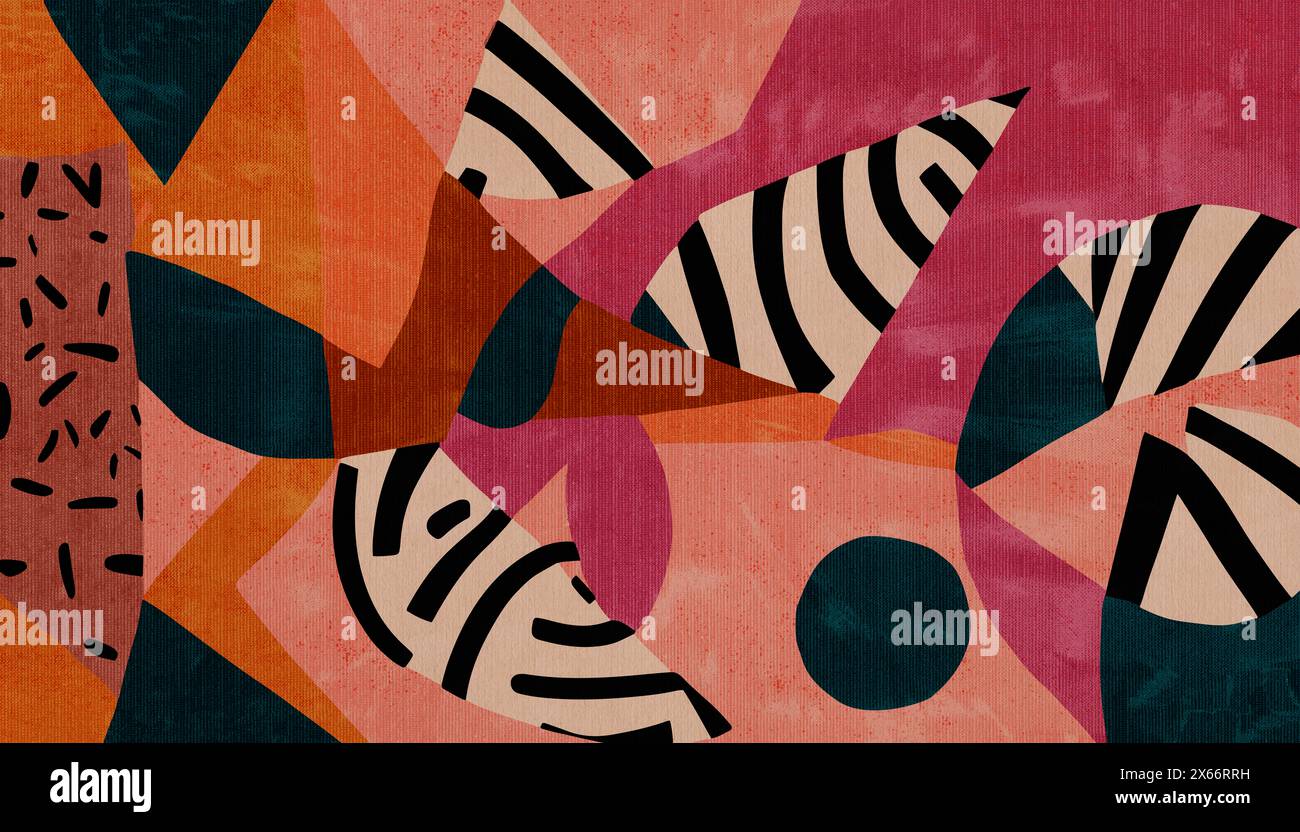 Abstract Compostion paper-cutting art style - Leaves Stock Photo - Alamy