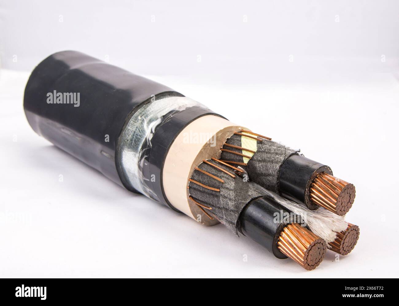 Cross section of high-voltage cable, polymer insulation Stock Photo - Alamy