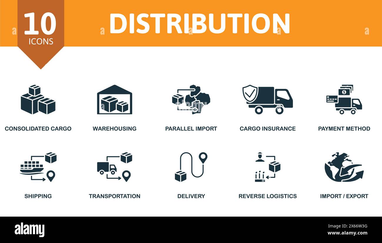 Distribution set. Creative icons. Editable elements Stock Vector Image ...