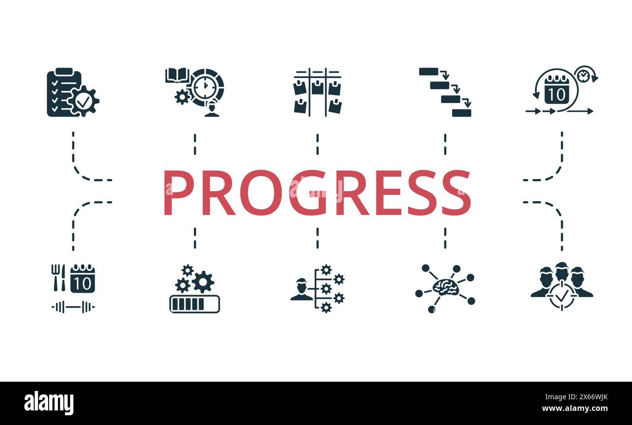 Progress set. Creative icons. Editable elements Stock Vector Image ...