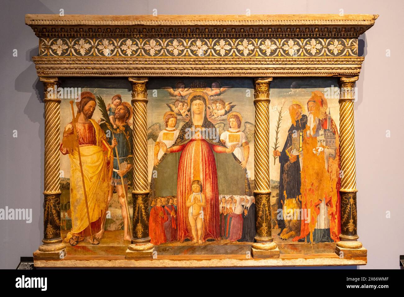 Close-up on vintage sculpture of ancient roman temple overlaid on ...