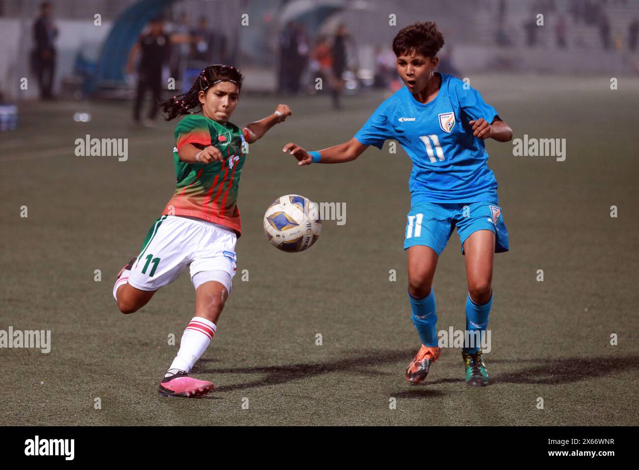 Bangladesh and India football match of the SAFF U-19 Women's ...
