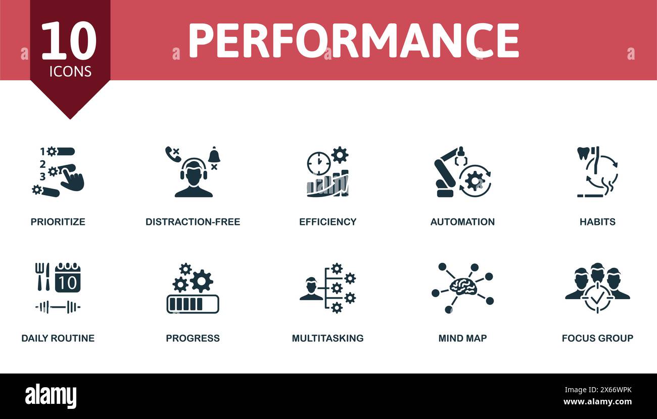 Performance set. Creative icons. Editable elements Stock Vector Image ...