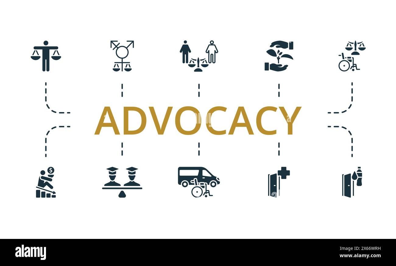 Advocacy set. Creative icons. Editable elements Stock Vector Image ...