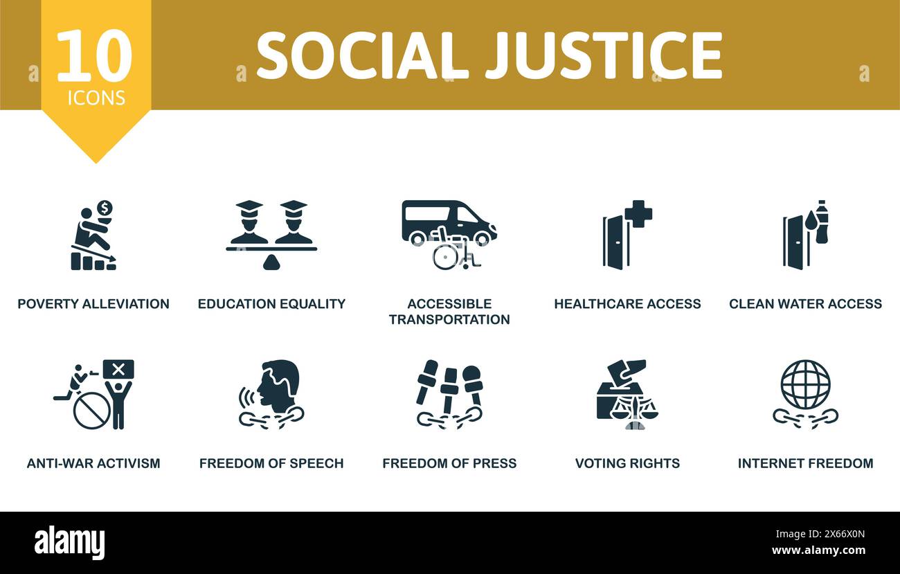 Social justice set. Creative icons. Editable elements Stock Vector ...