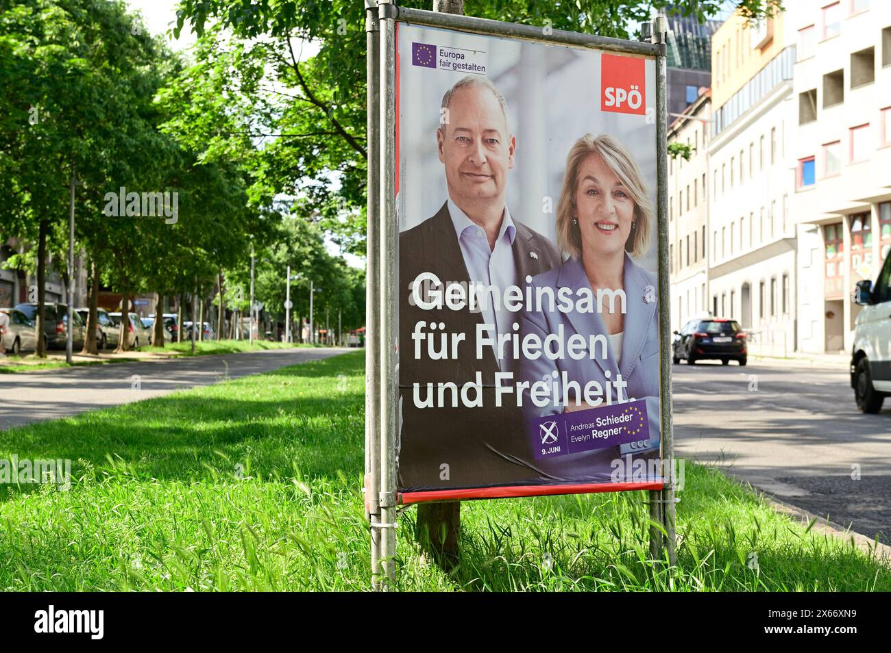 Vienna, Austria. May 13, 2024. SPÖ posters for the 2024 European ...