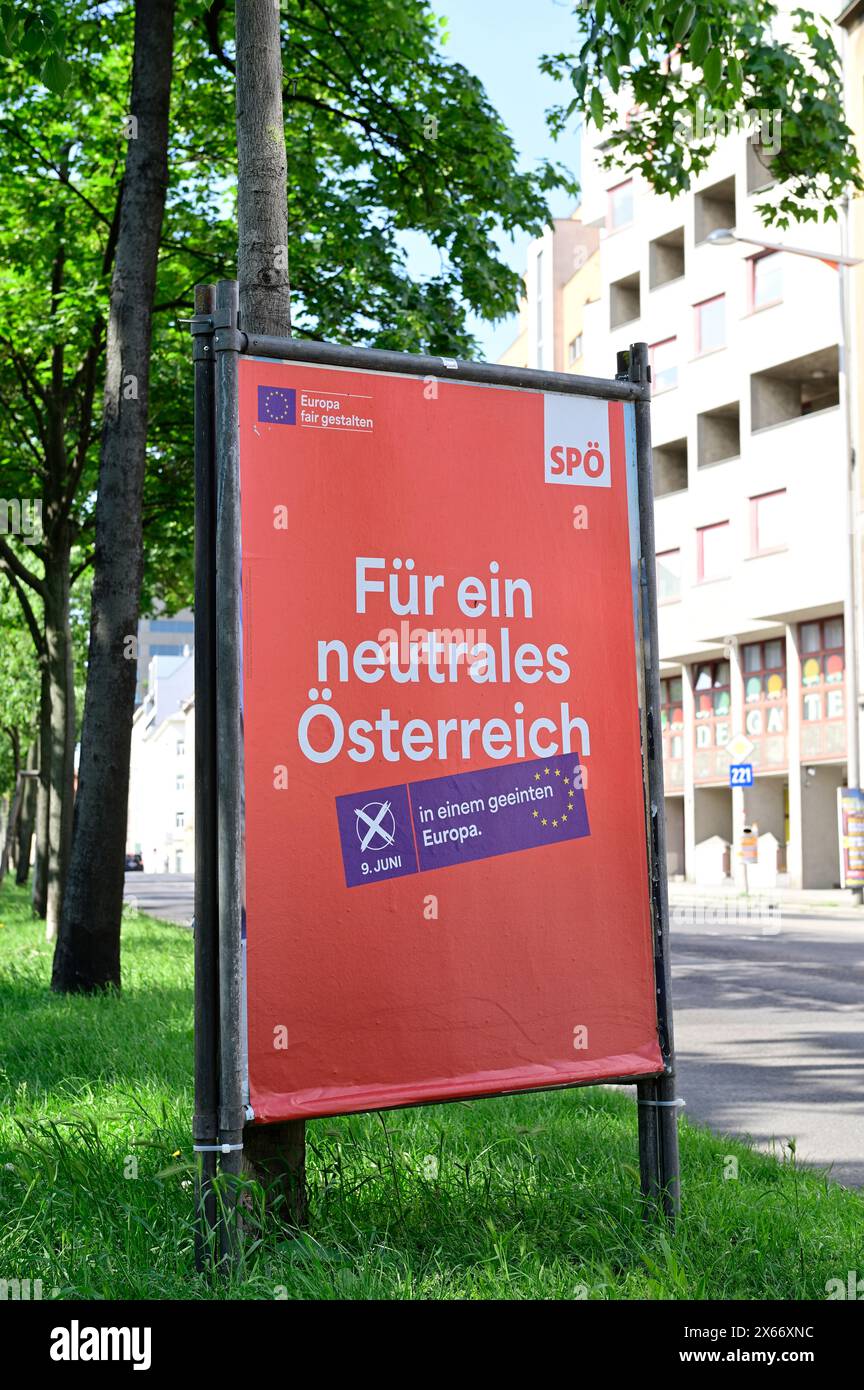 Vienna, Austria. May 13, 2024. SPÖ posters for the 2024 European ...