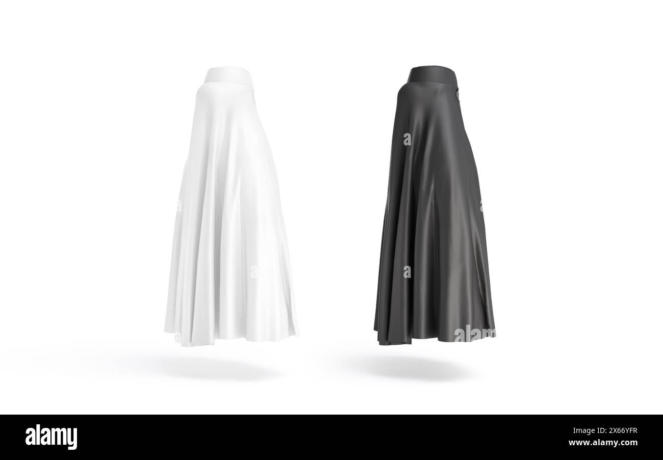 Blank black and white muslim burqa mockup, back side view, 3d rendering ...