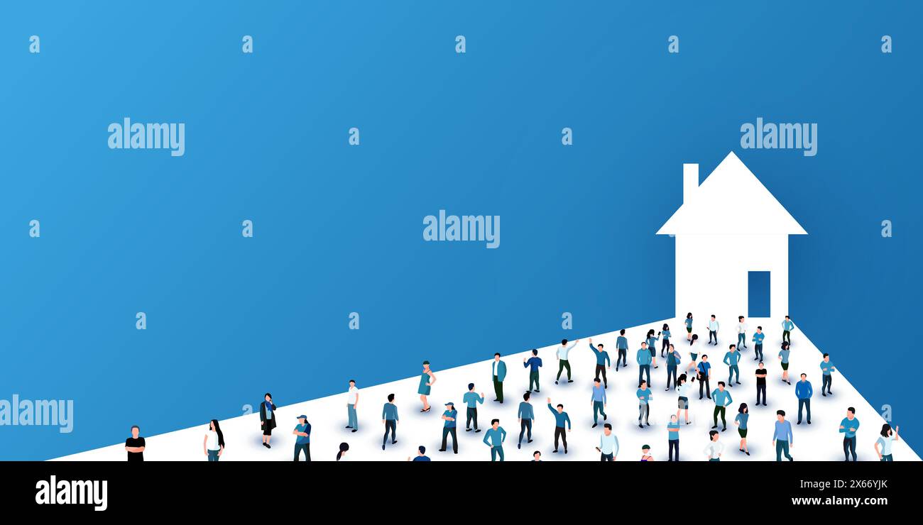 Large group of people city street Stock Vector Images - Alamy