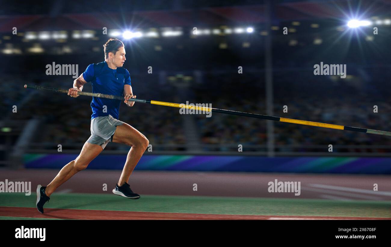 Pole Vault Jumping: Professional Male Athlete on World Championship ...