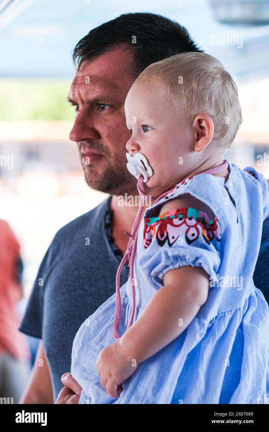 Father and daughter bonding on a sailing boat Stock Photo - Alamy
