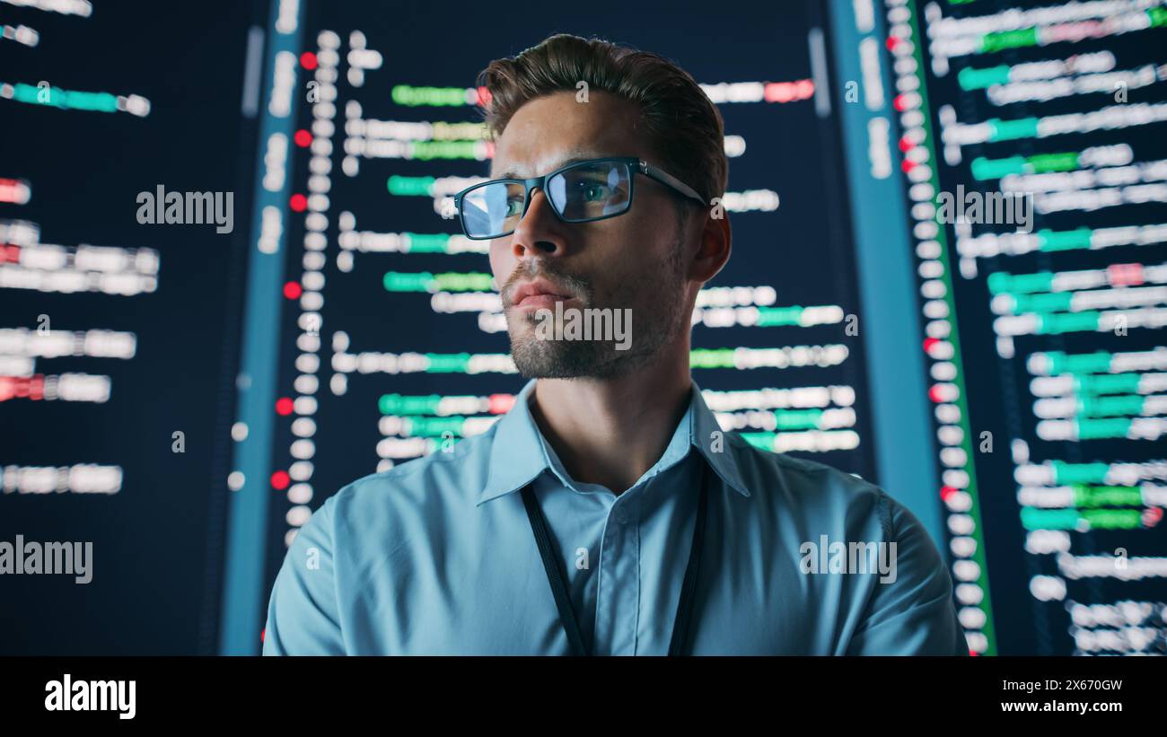 Data center programmer using virtual hi-res stock photography and images - Alamy