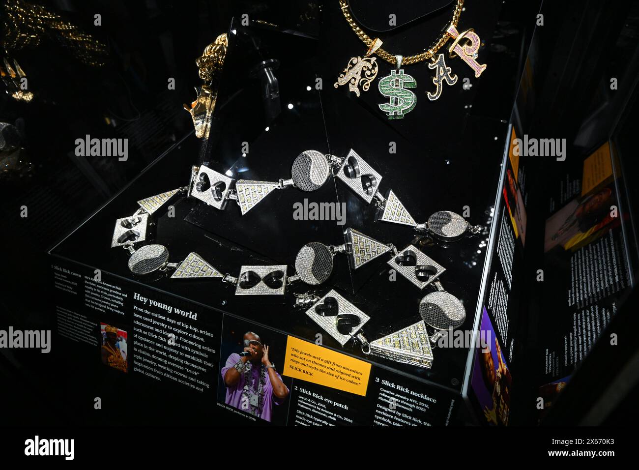 Slick Rick necklace on display for "Ice Cold: An Exhibition of Hip-Hop ...