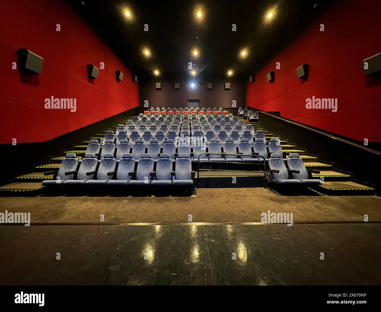 Empty cinema theatre interior with seats Stock Photo - Alamy