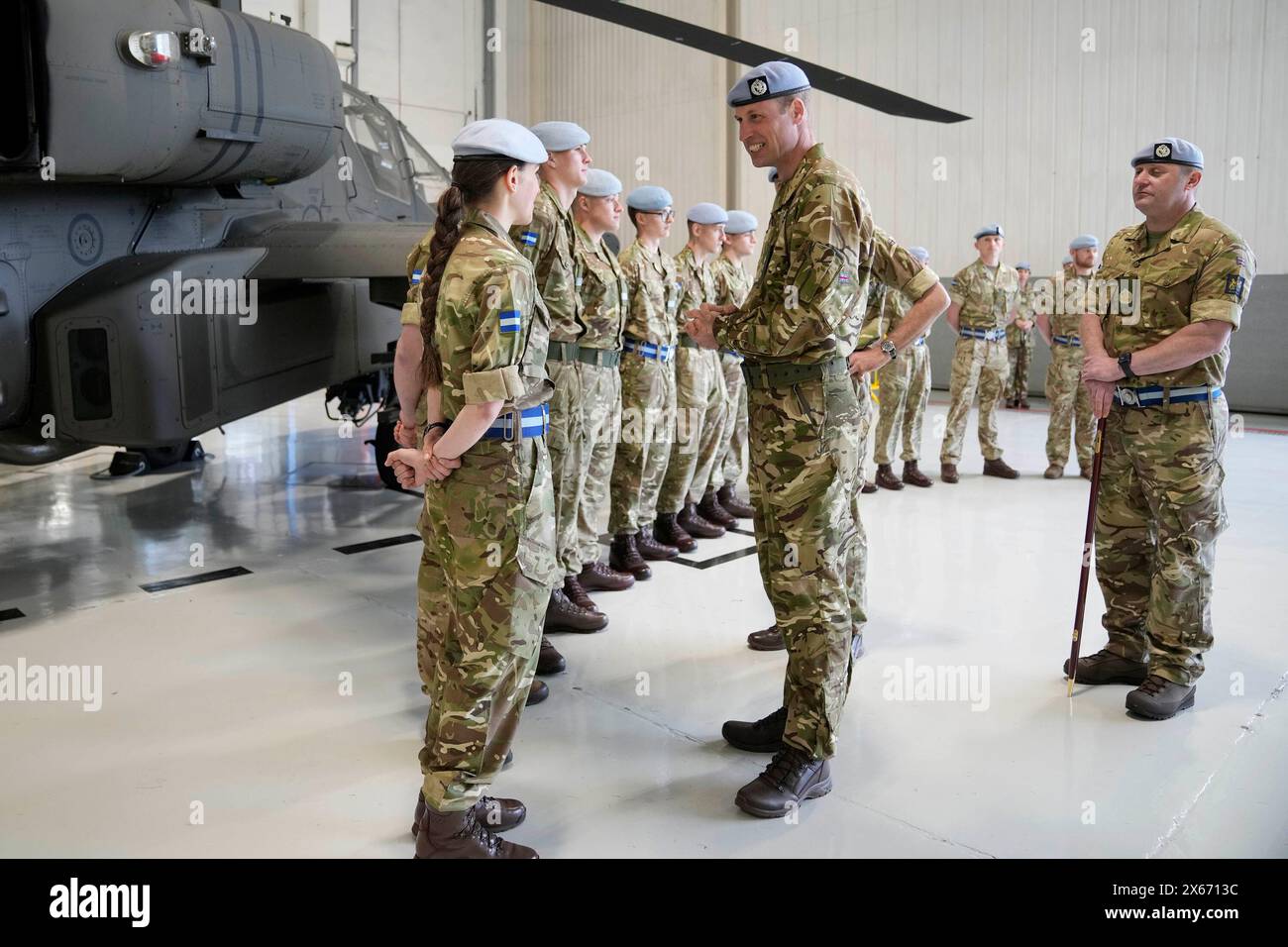 The Prince of Wales talks with service personnel at the Army Aviation ...