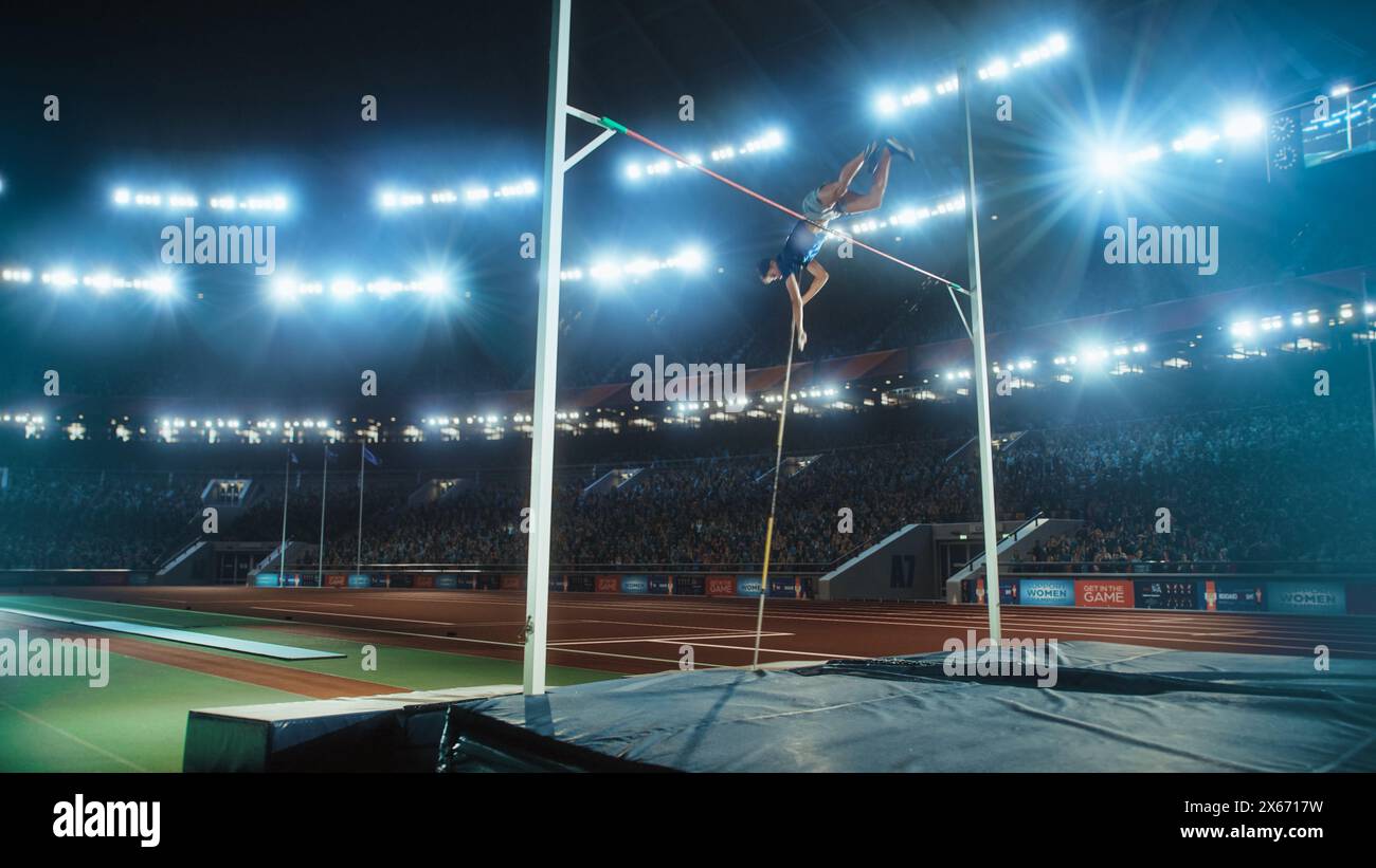 Pole Vault Jumping: Professional Male Athlete on World Championship ...
