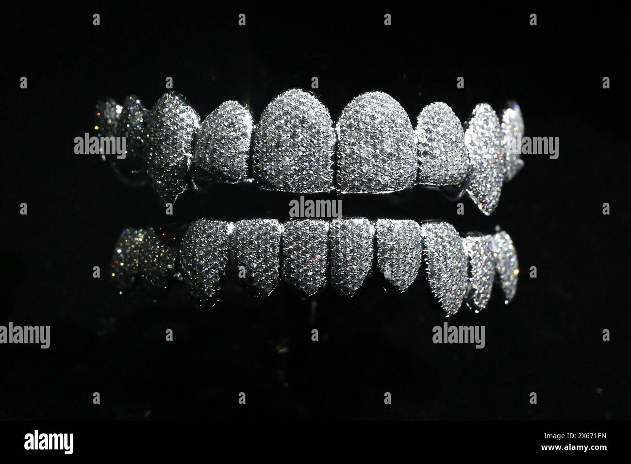 Ken Carson Vamp grill set on display for "Ice Cold: An Exhibition of ...