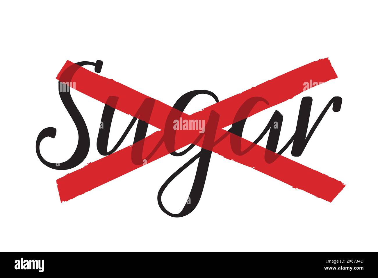 No sugar. The word sugar is handwritten and crossed out with red lines ...