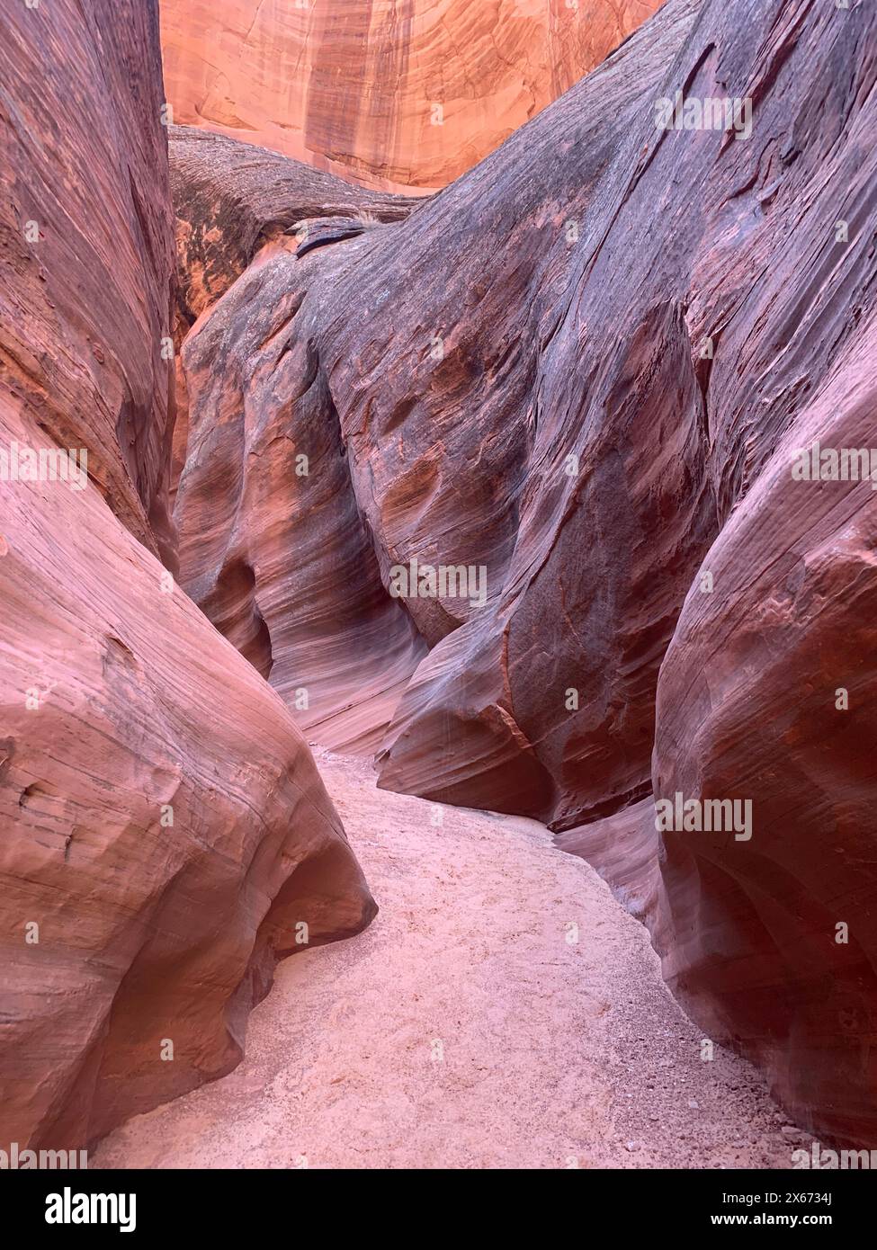 Close up of sandstone walls in Antelope Canyon show the eroded ...