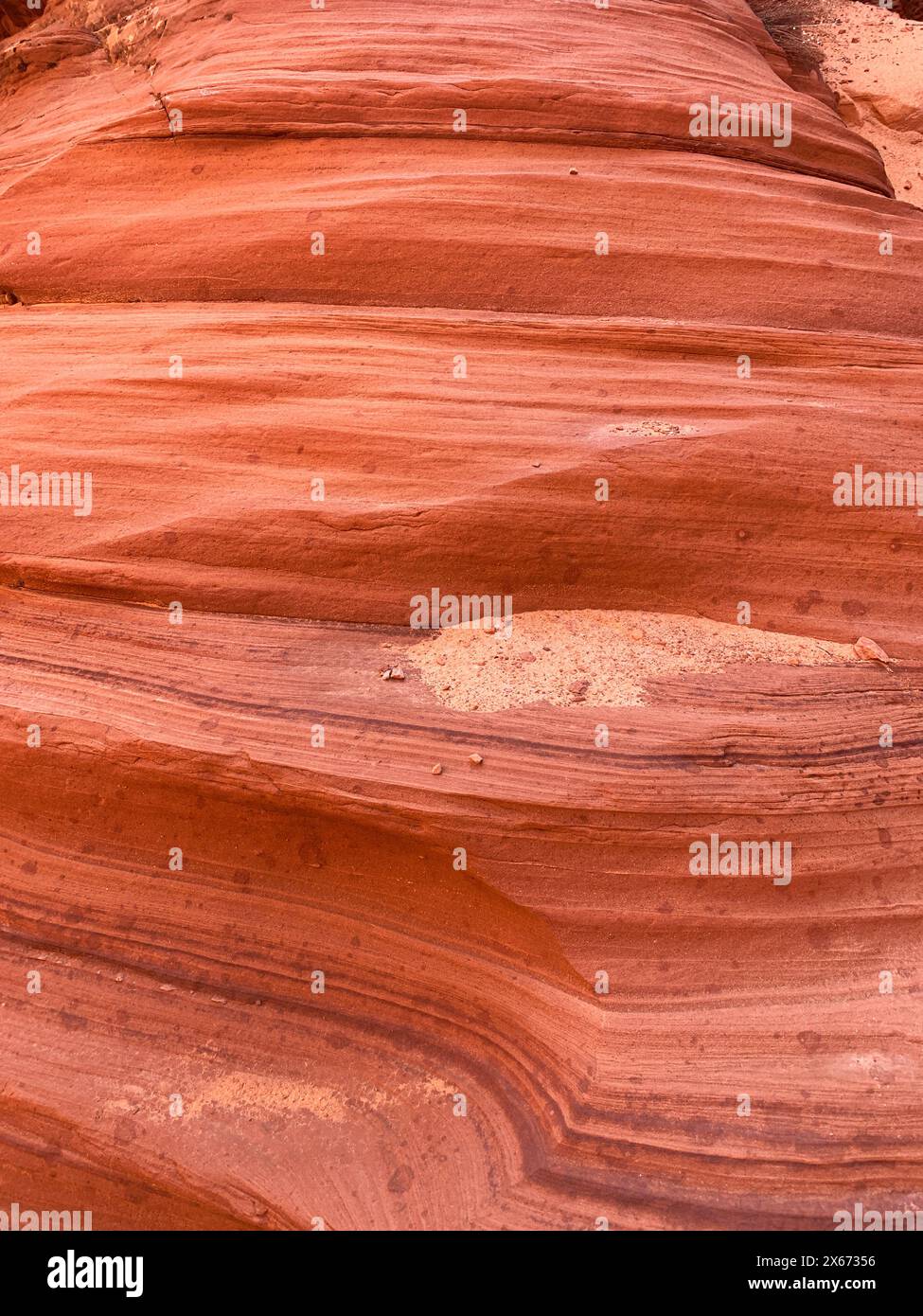 Close up of sandstone walls in Antelope Canyon show the eroded ...