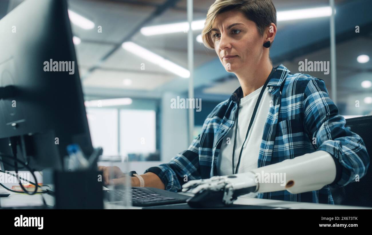 Happy beautiful disabled woman cyber hi-res stock photography and images - Alamy