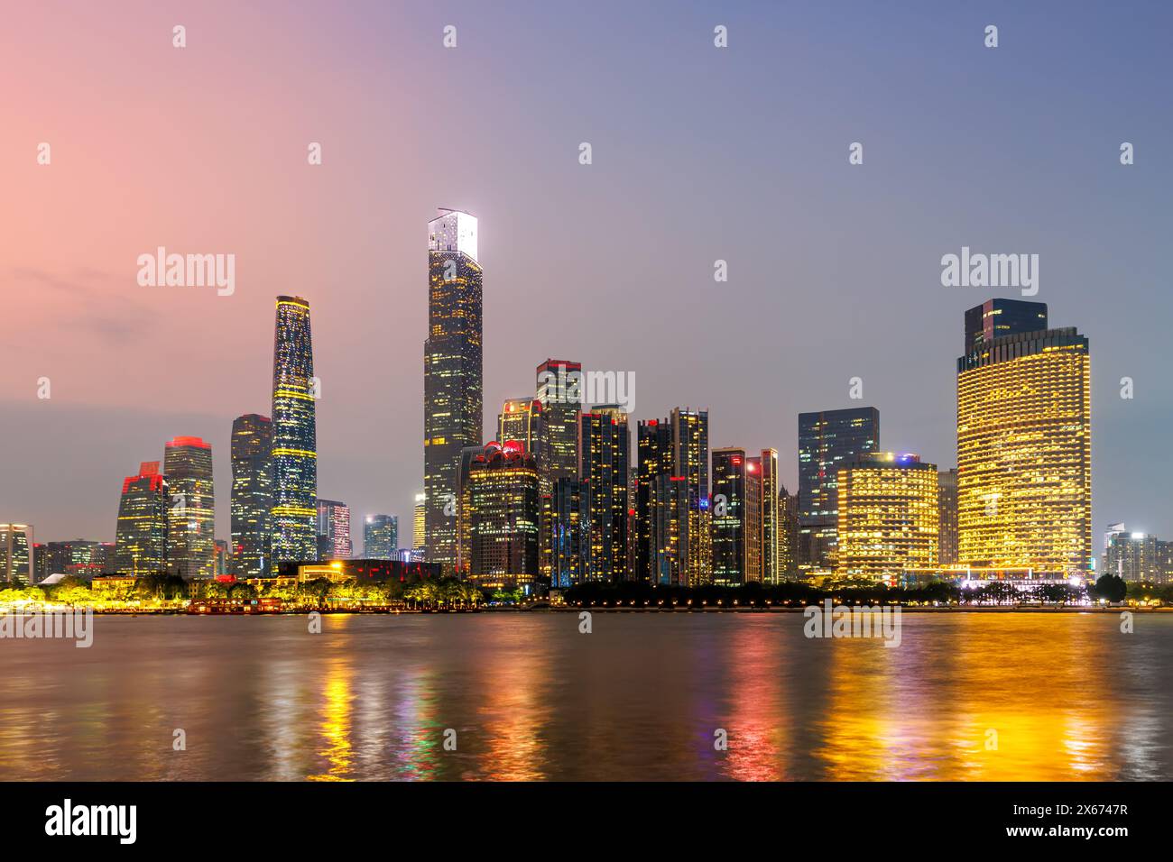 Guangzhou Canton skyline cityscape with skyscrapers in downtown at ...